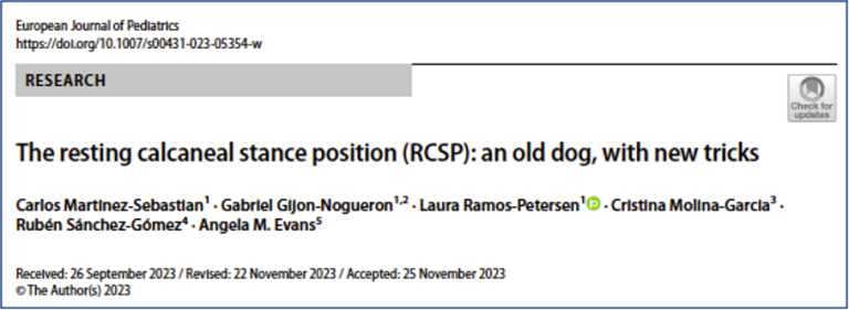 The resting calcaneal stance position (RCSP) - Dr Angela Evans